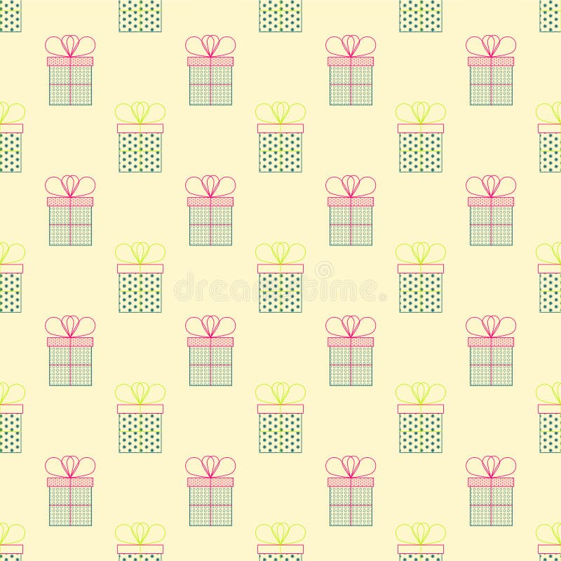 Present or Gift Boxes. Outline Vector. Bright Colors. Celebration ...