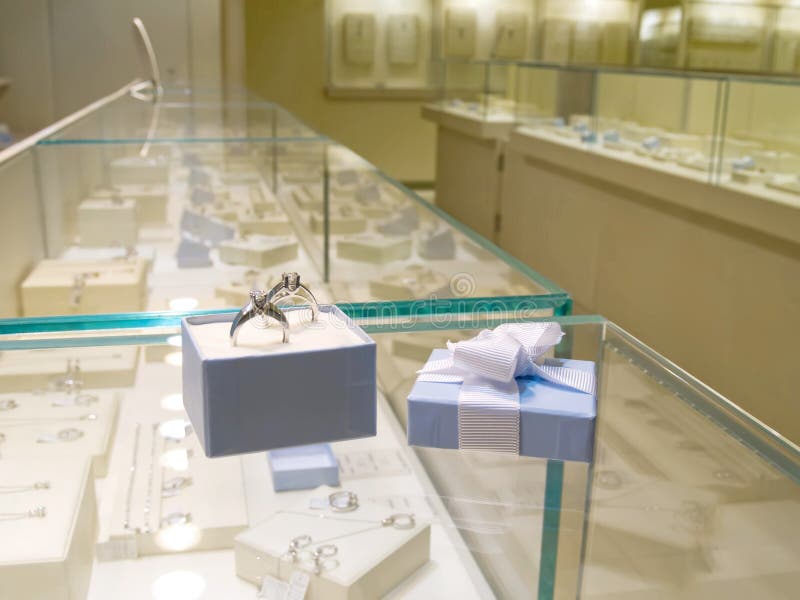 Present Gift in Jewelry Shop Stock Image - Image of marry, diamonds ...