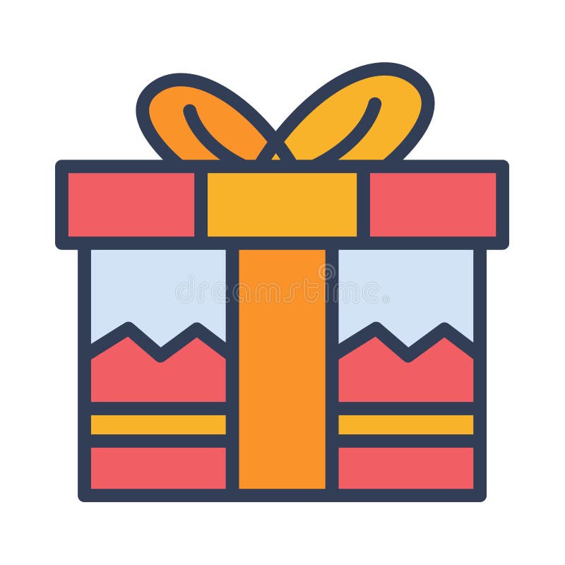 Present Gift Prize Box Single Isolated Icon with Filled Line Style ...
