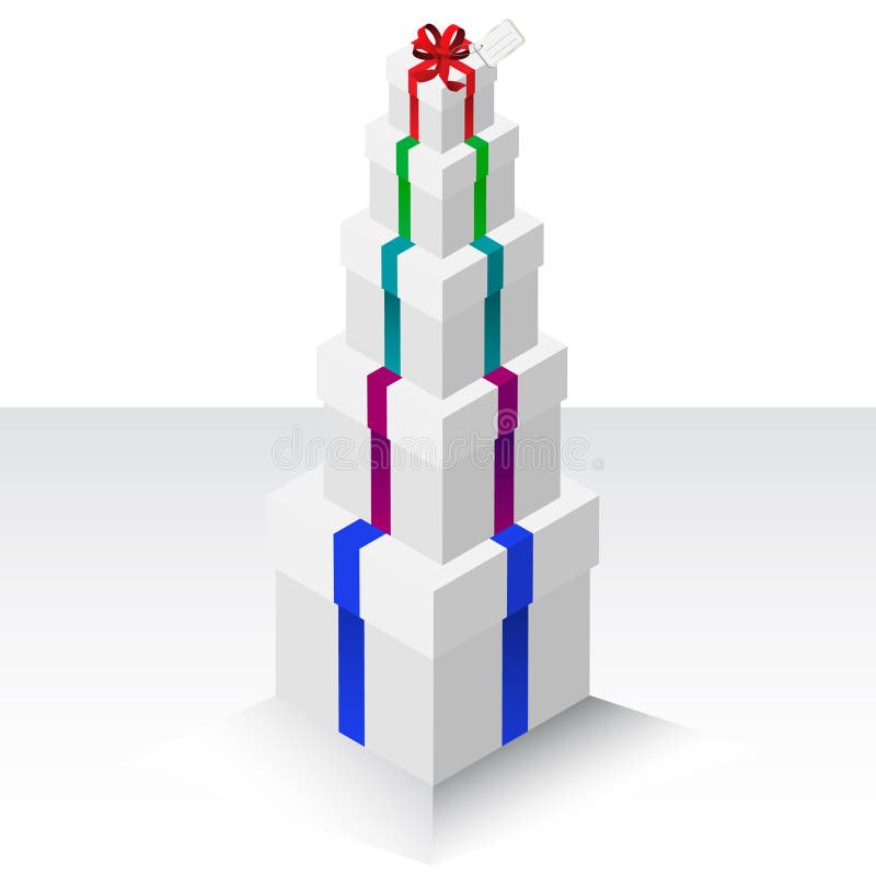 Present Gift Stack with Bow Stock Vector - Illustration of present ...