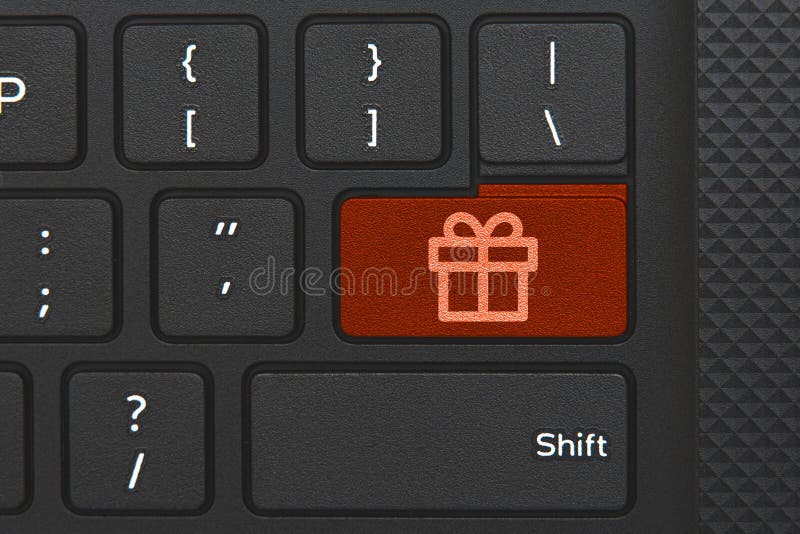 Present Icon on PC Keyboard Key. Conceptual Idea of Present or Surprise ...