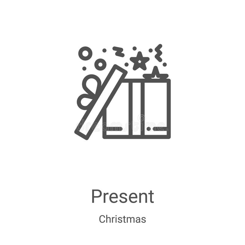 Present Icon Vector from Christmas Collection. Thin Line Present ...