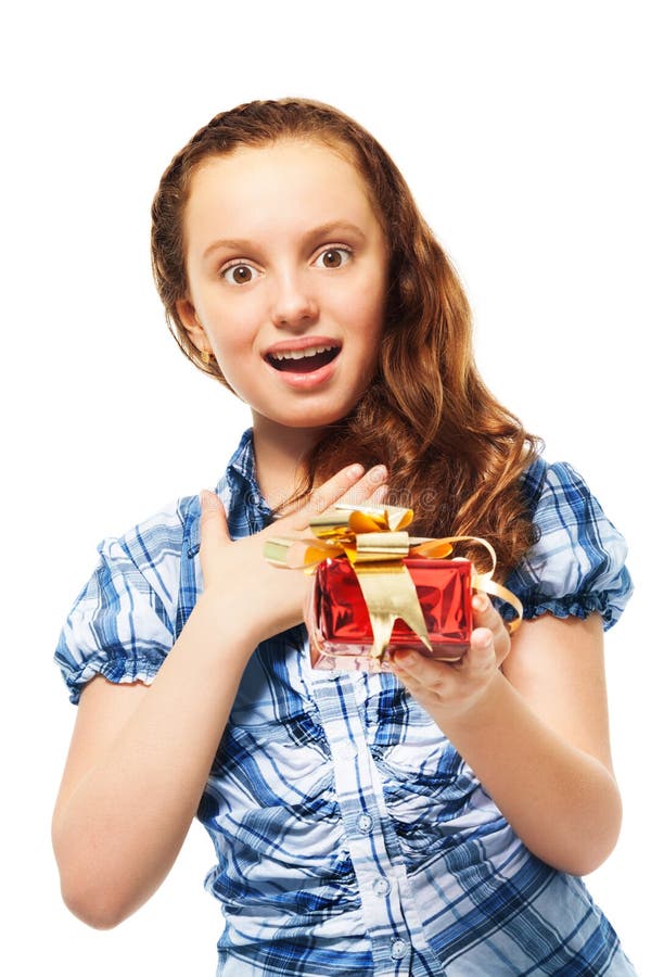 Present? for me? stock photo. Image of happy, portrait - 29522032