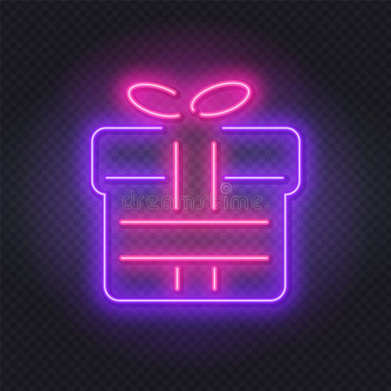 Gift Neon Sign Vector. Reward Neon Sign, Win Super Prize Design ...