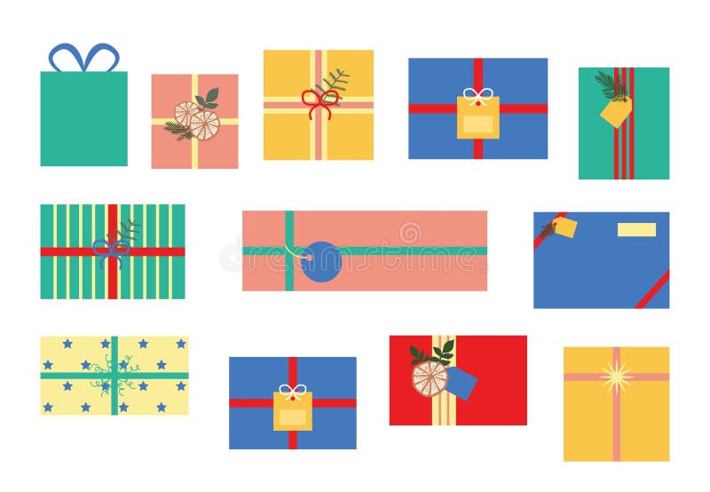 Present Object Collection with Ribbon.Vector Illustration for Icon ...
