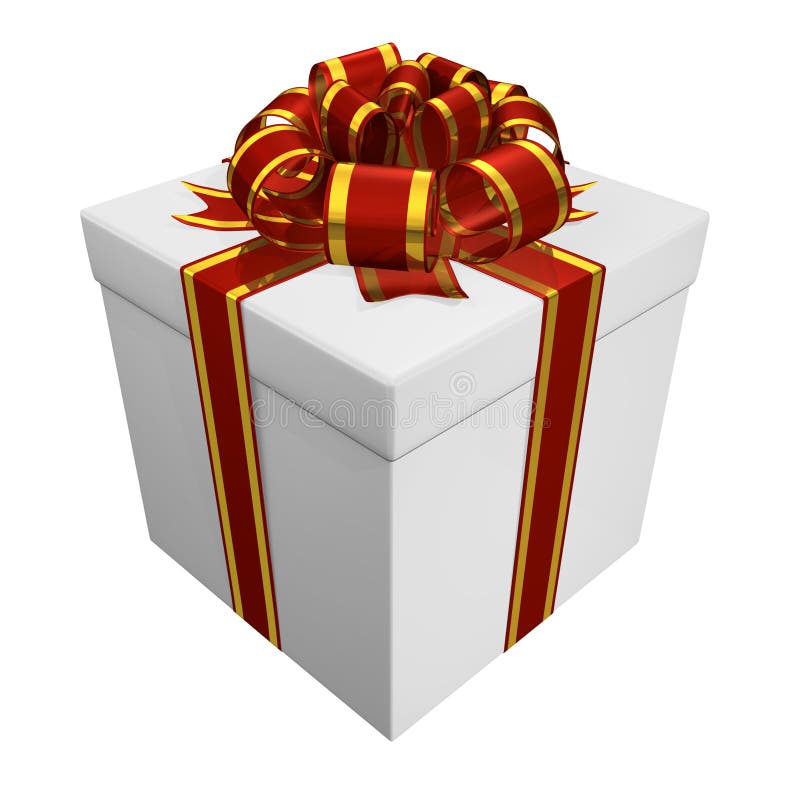 Present with Red and Gold Band Stock Illustration - Illustration of ...