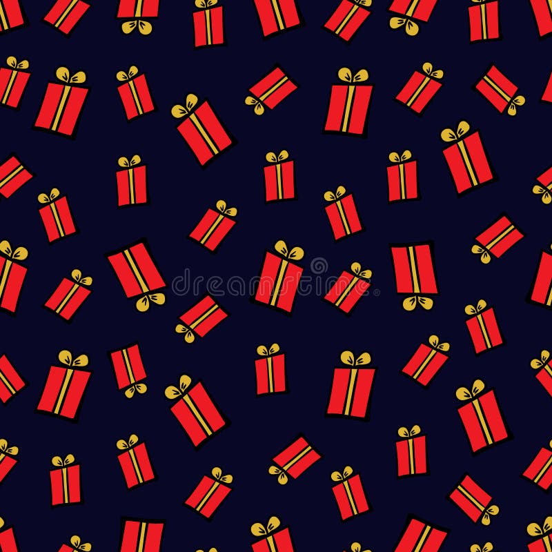 Present Seamless Pattern. Drawing by Hand. Vector Illustration Stock ...