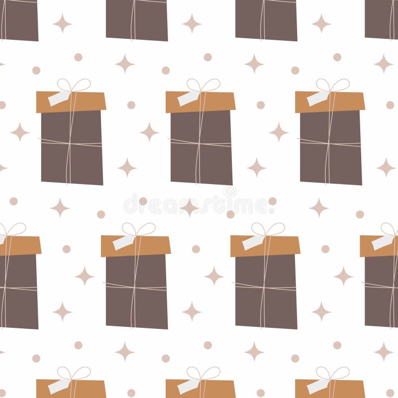 Present. Seamless Pattern with Gifts in Flat Style Stock Vector ...