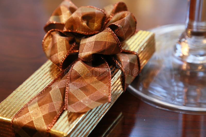 Present on the table stock image. Image of ribbon, scenery - 103759593