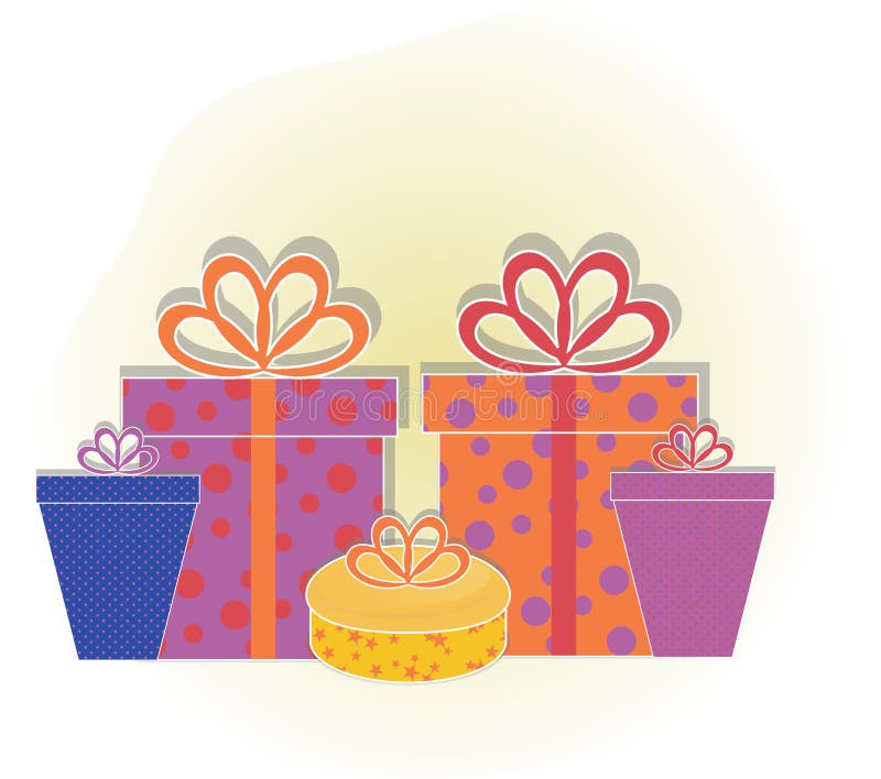 Present Template Isolated on White Stock Vector - Illustration of five ...