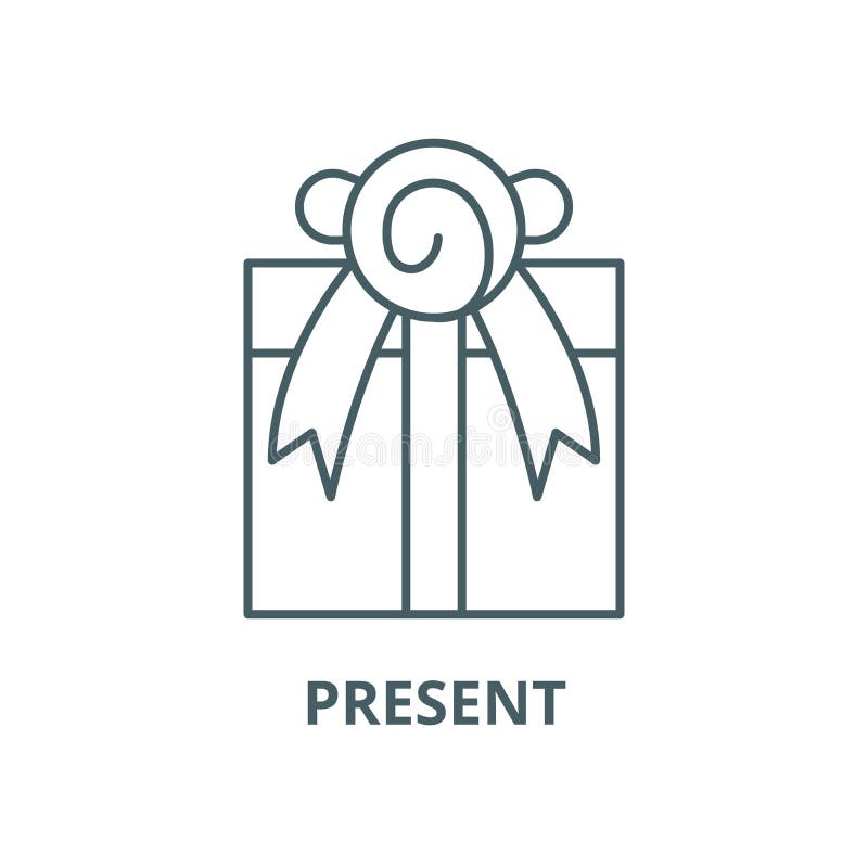 Present Vector Line Icon, Linear Concept, Outline Sign, Symbol Stock ...