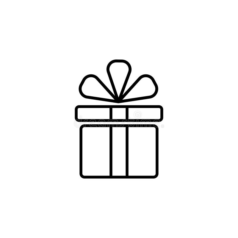 Present Vector Line Icon Symbol Stock Illustration - Illustration of ...