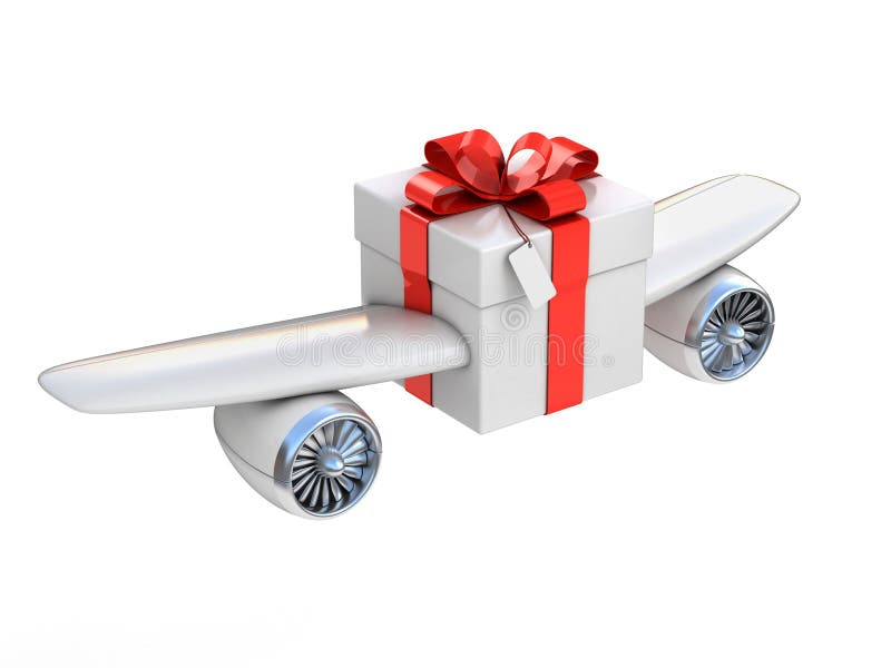 Present with Wings and Jet Engines Stock Illustration - Illustration of ...