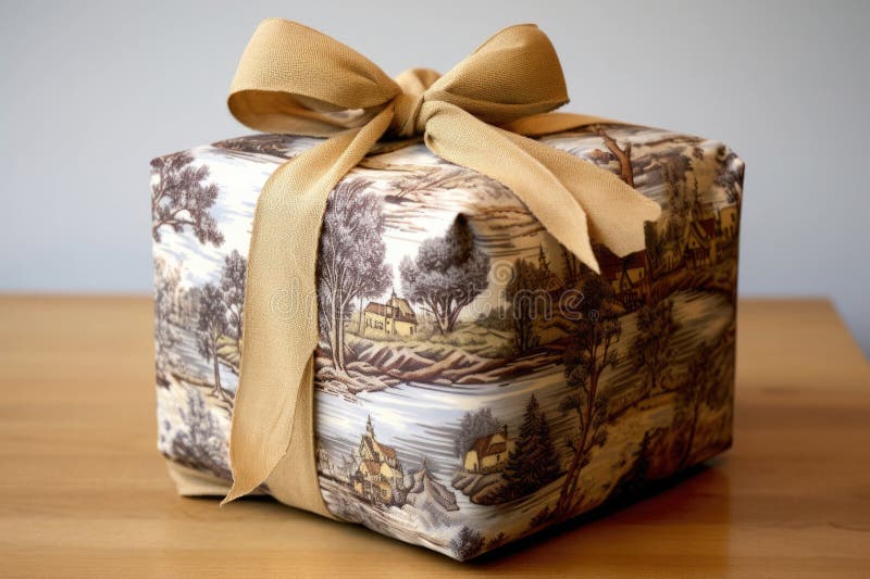 Present Wrapped in Eco-friendly Reusable Fabric Stock Illustration ...