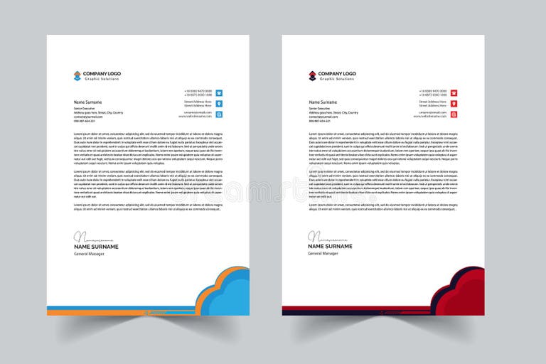 Modern Corporate Letterhead Template Stock Illustrations – 15,119 ...