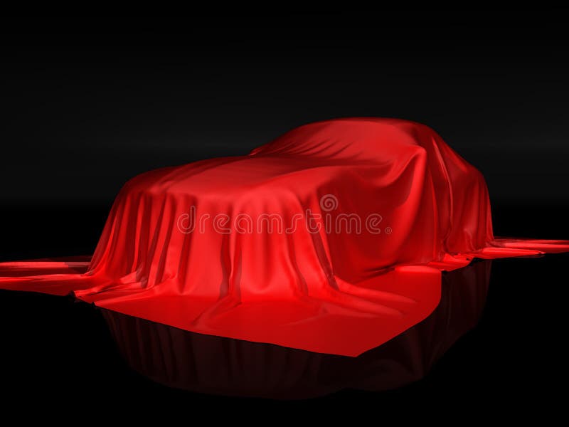 Presentatie Van De Auto Auto Onder De Doek Stock Illustratie ...