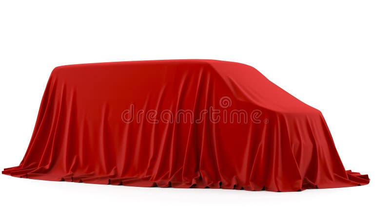 Presentatie Van De Auto Auto Onder De Doek Stock Illustratie ...