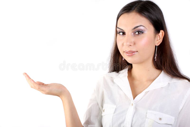 Presentation stock photo. Image of girl, female, brunette - 11096462