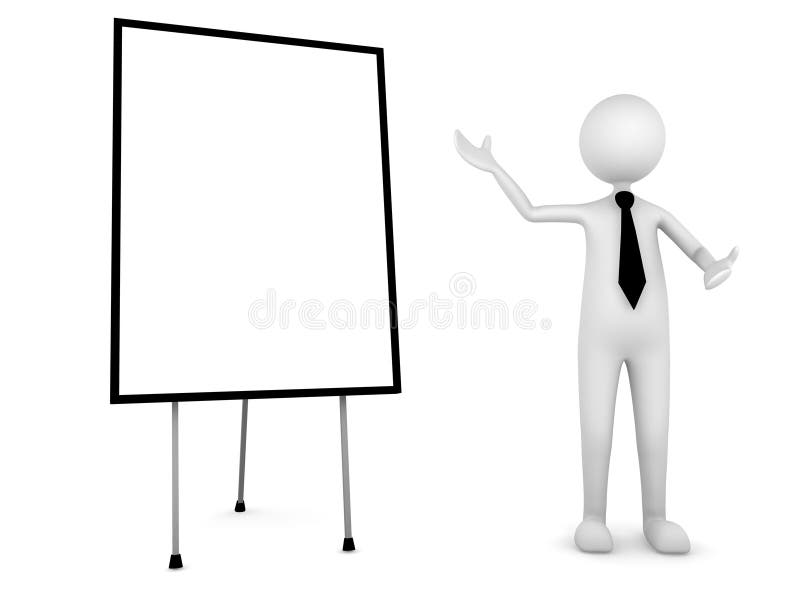Stick Figure Explaining Pointing Blank Board Stock Vector ...