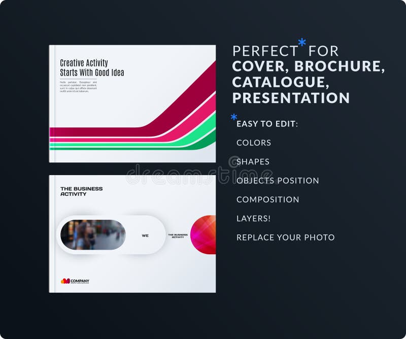 Presentation. Abstract Vector Set of Modern Horizontal Templates with ...