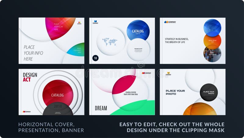 Presentation. Abstract Vector Set of Modern Horizontal Templates with ...