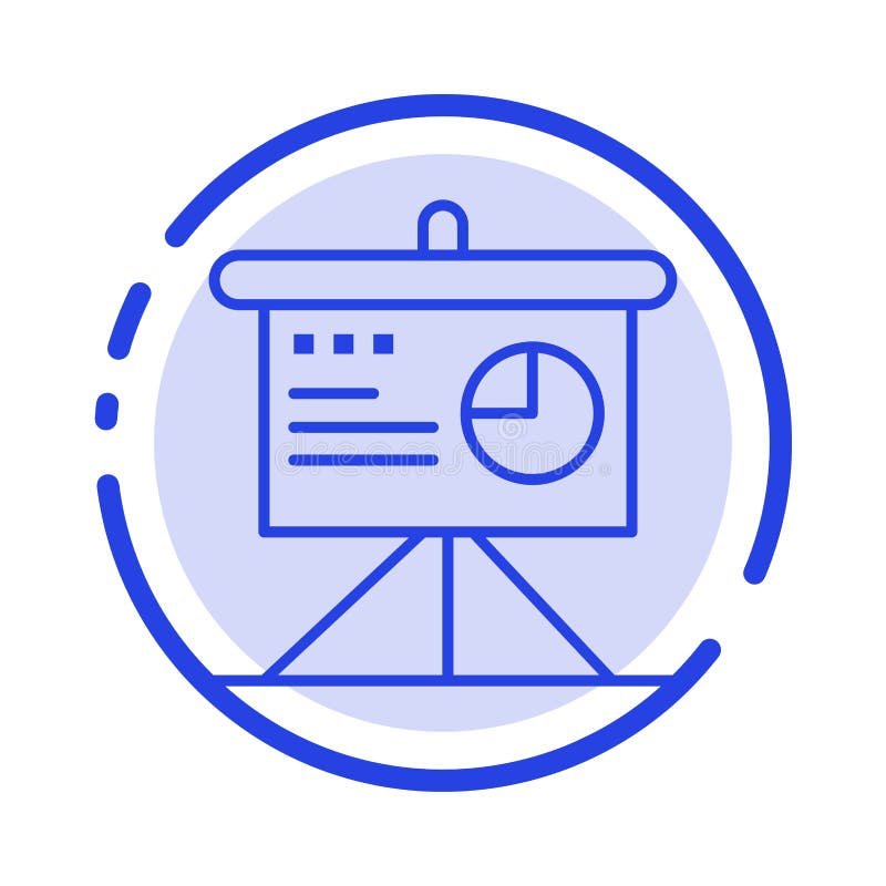 Presentation, Analytics, Board, Business Blue Dotted Line Line Icon ...