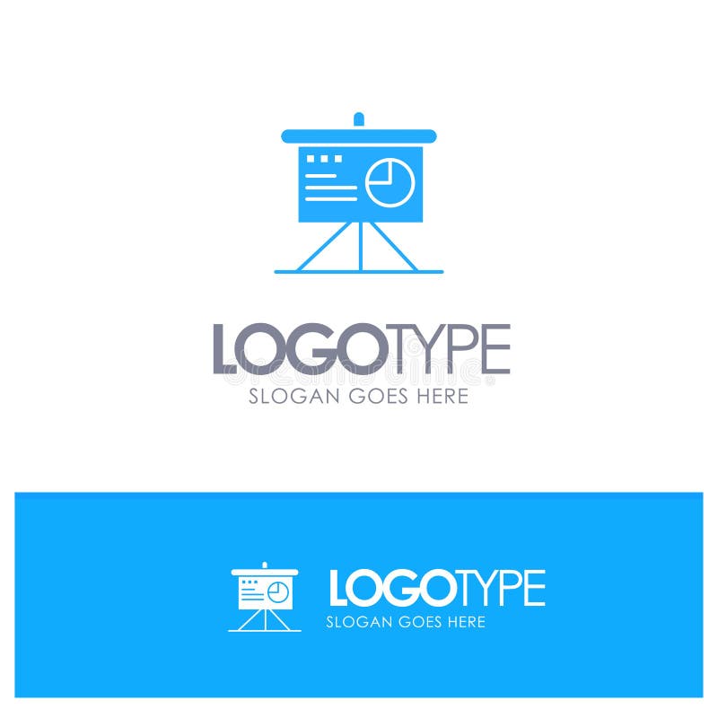 Presentation, Analytics, Board, Business Blue Solid Logo with Place for ...