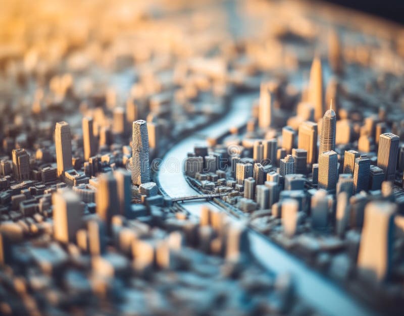 For Presentation, an Architectural Scale Model of a City is Exhibited ...