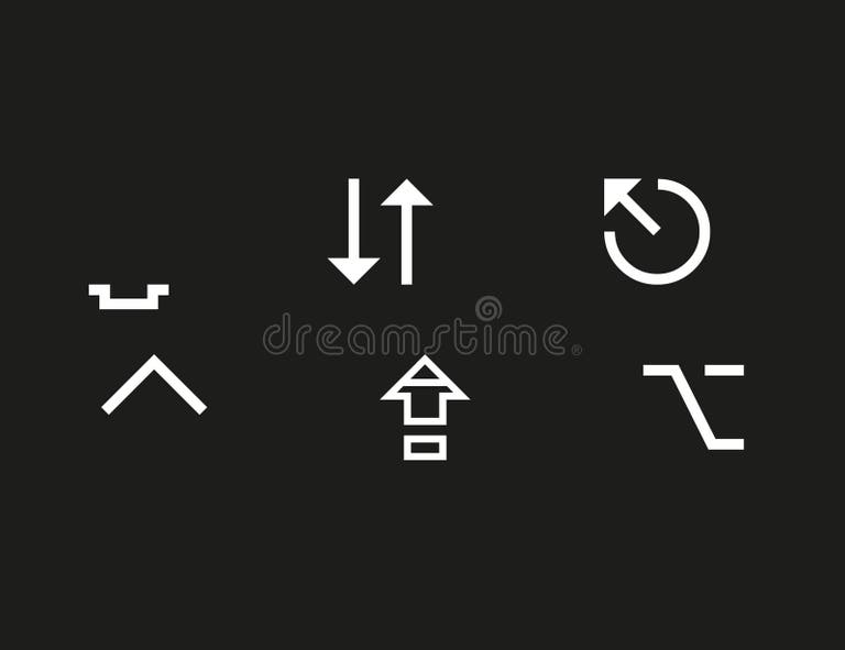 Presentation of Arrow Symbols in Various Shapes, Representing Direction ...