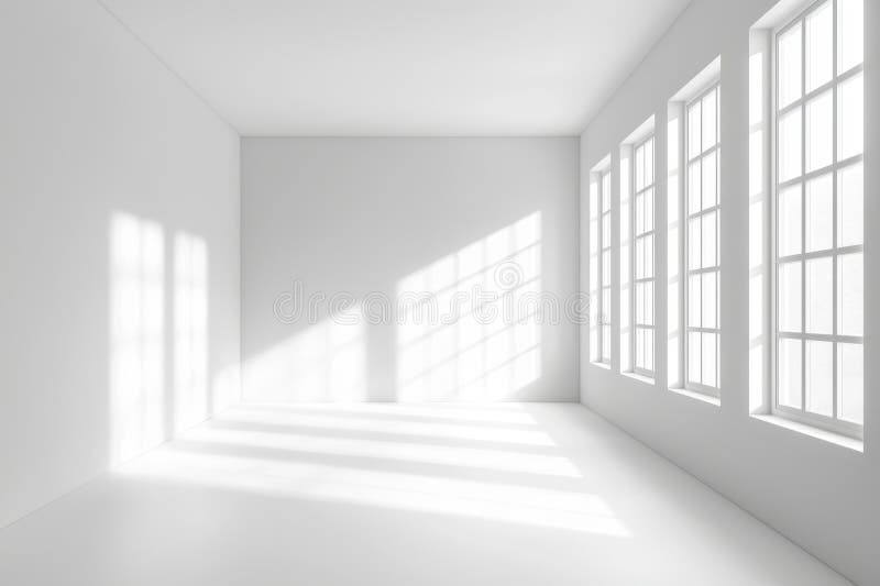 Presentation Background with Abstract White Studio Backdrop, Shadows on ...