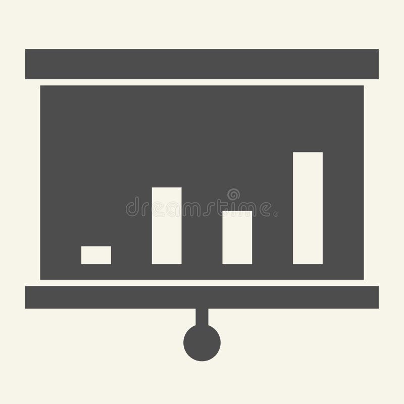 Presentation Board with Pie Chart Line and Solid Icon, Analytic Concept ...