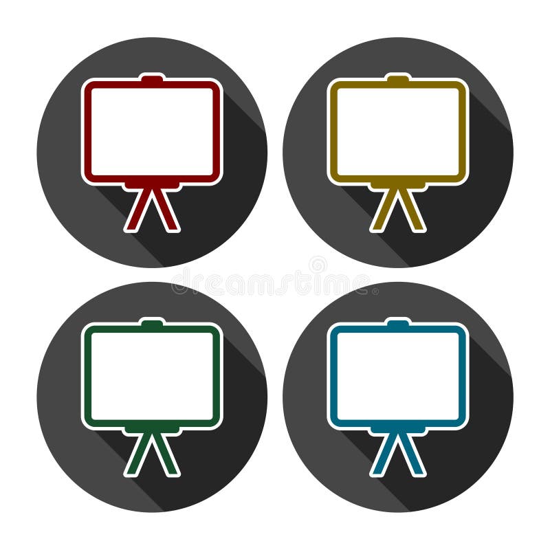 Presentation Board Icon Style with Color Variations Stock Vector ...