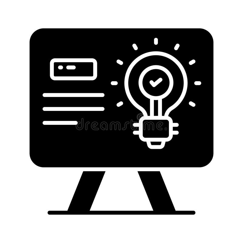 Presentation Board with Light Bulb Showing Creative Presentation Vector ...