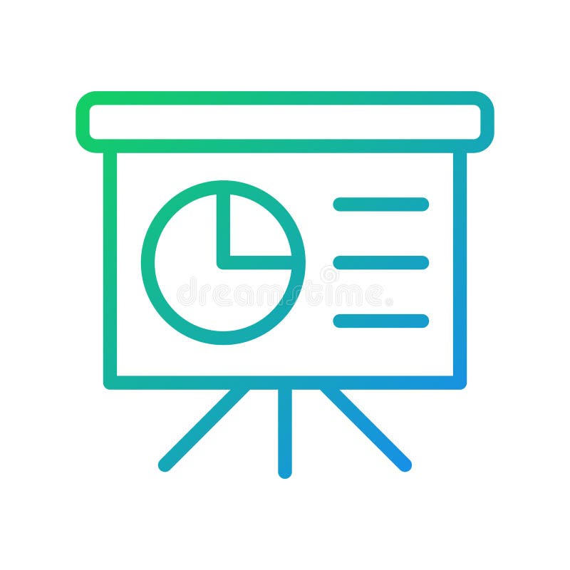 Presentation Board Pixel Perfect Gradient Linear Vector Icon Stock ...