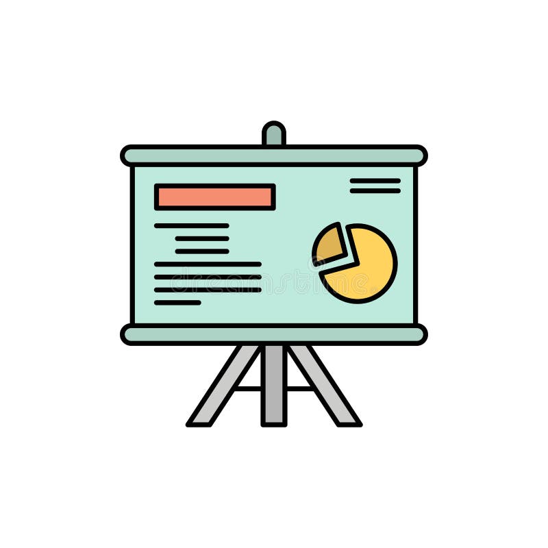 Presentation, Board, Projector, Graph Flat Color Icon. Vector Icon ...