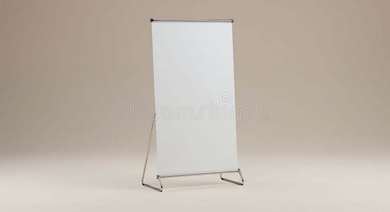 Presentation Board on Stand with White Paper in Studio Setting Stock ...