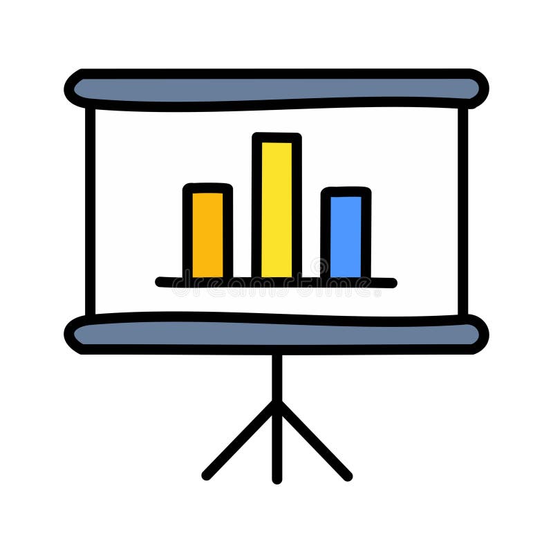 Presentation Board with Statistics Bars Vector Illustration Design ...