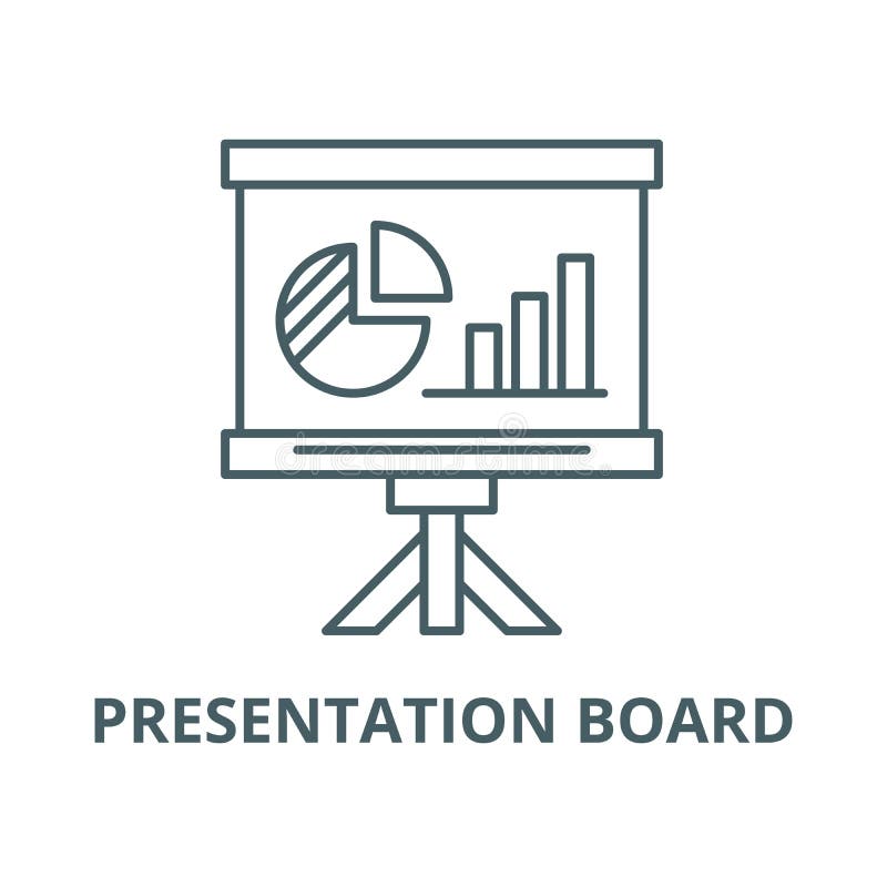 Presentation Board Vector Line Icon, Linear Concept, Outline Sign ...