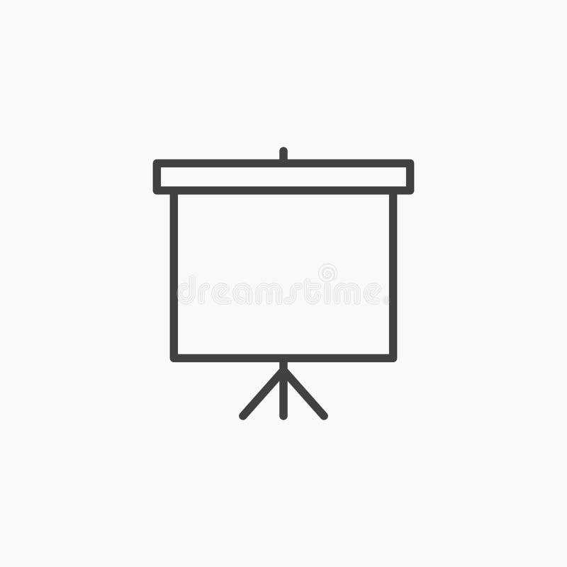 Presentation Boardline in Thin Line Black Color. Flat Simple Vector ...