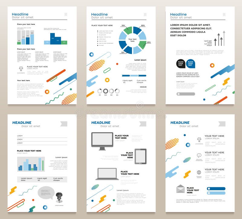 Presentation Booklets - Bw Vector Template A4 Pages Set Stock Vector ...