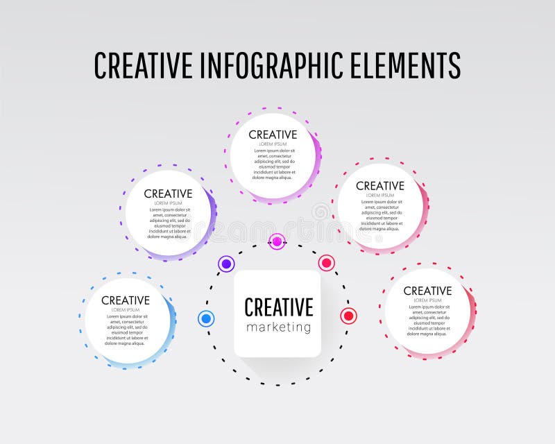 Presentation Business Circle Template with Colorful Round Elements ...