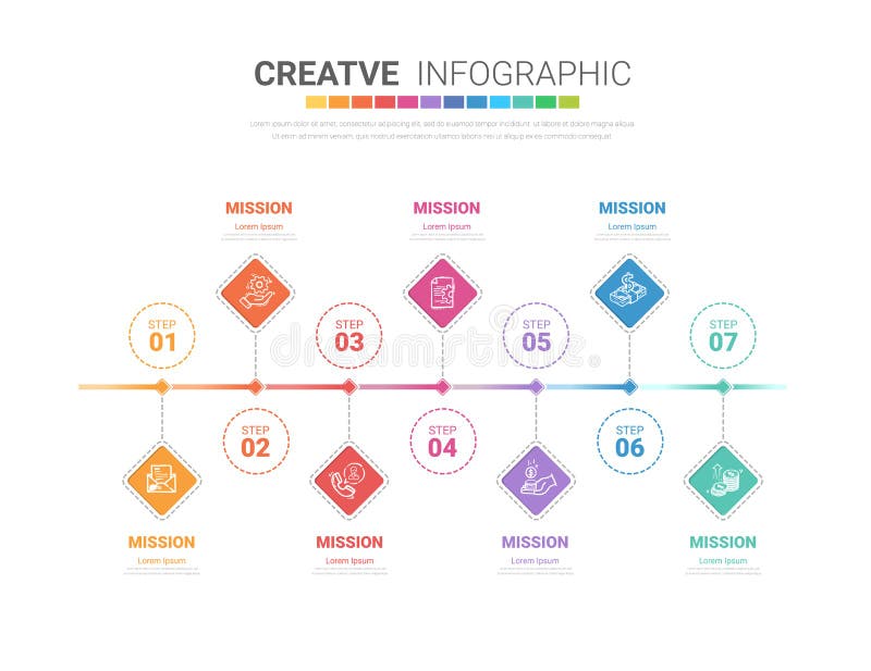 Presentation Business Concept with 7steps for Week Stock Vector ...