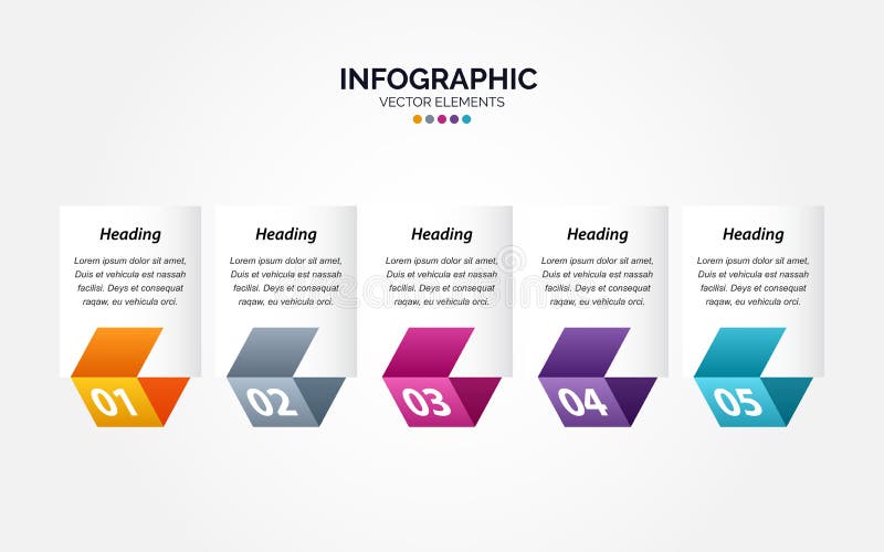 Presentation Business Horizontal Infographic Template with 5 Options ...
