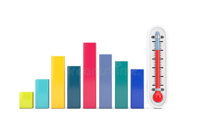 Presentation Business Infographic Graph Bars with Outdoor Thermometer ...