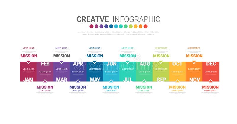 Presentation Business Infographic Template, Timeline for 12 Months, 1 ...