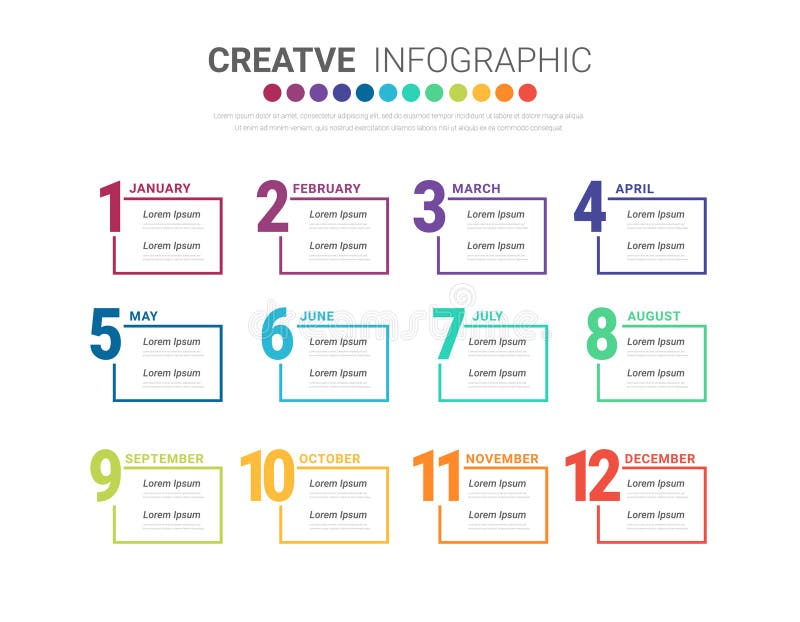 Presentation Business Infographic Template, Timeline for 12 Months, 1 ...