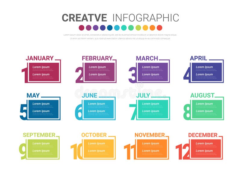 Presentation Business Infographic Template, Timeline for 12 Months, 1 ...