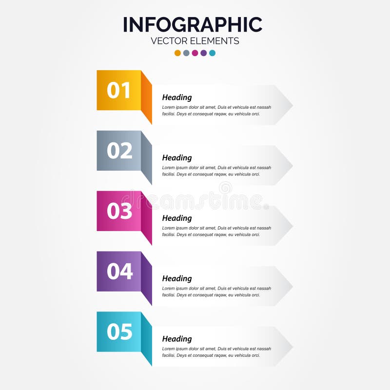 Presentation Business Vertical Infographic Template with 5 Options ...