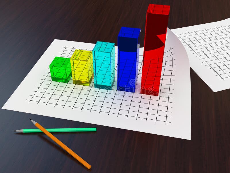Presentation with the Chart Stock Illustration - Illustration of column ...