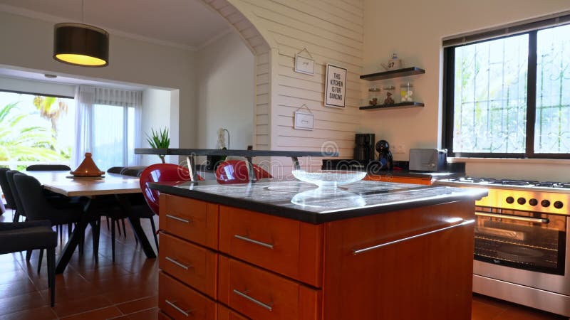 Presentation of Clean Modern Kitchen with a Panning Shot. Stock Video ...